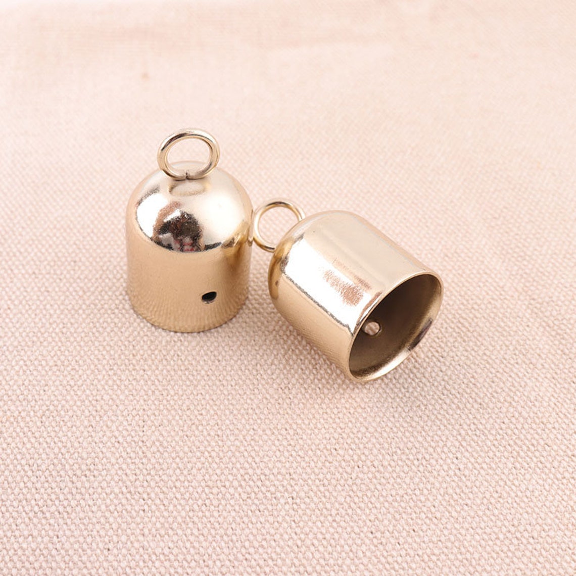 5pcs Large Cord End Cap 8mm Loop Inner Size Gold Plated Cord Ends Fit ...