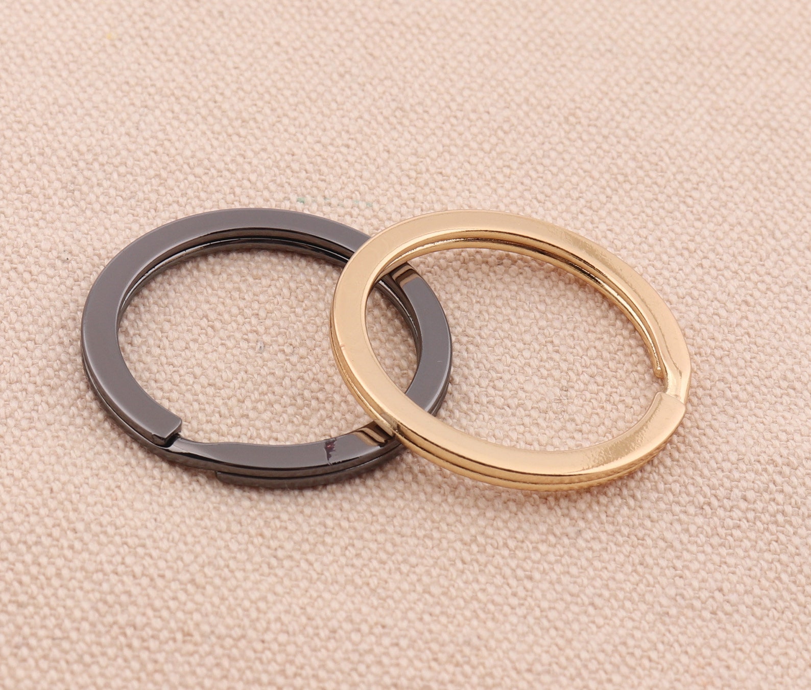 30mm Gold and Gunmetal Flat Key Rings,round Flat Split Ring-split Ring ...