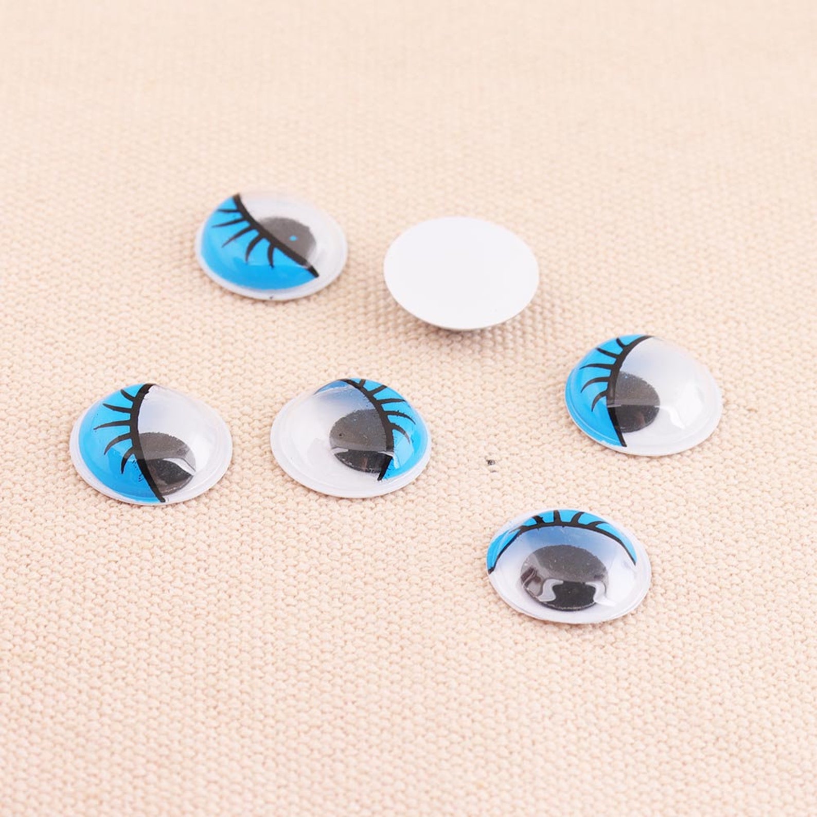 30pcs 15mm on Blue Glue Eyes With Lashesmoving Movable Wiggly | Etsy