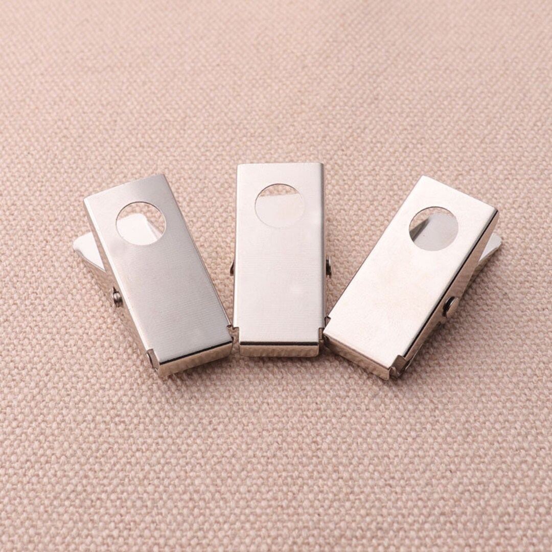 24pcs 29mm Silver Clips Metal Alligator Clips Finding Clasps Large Hole ...