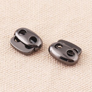 Gunblack Cord Stopper Lock Spring Lock Cord Lock Double Barrel Metal ...
