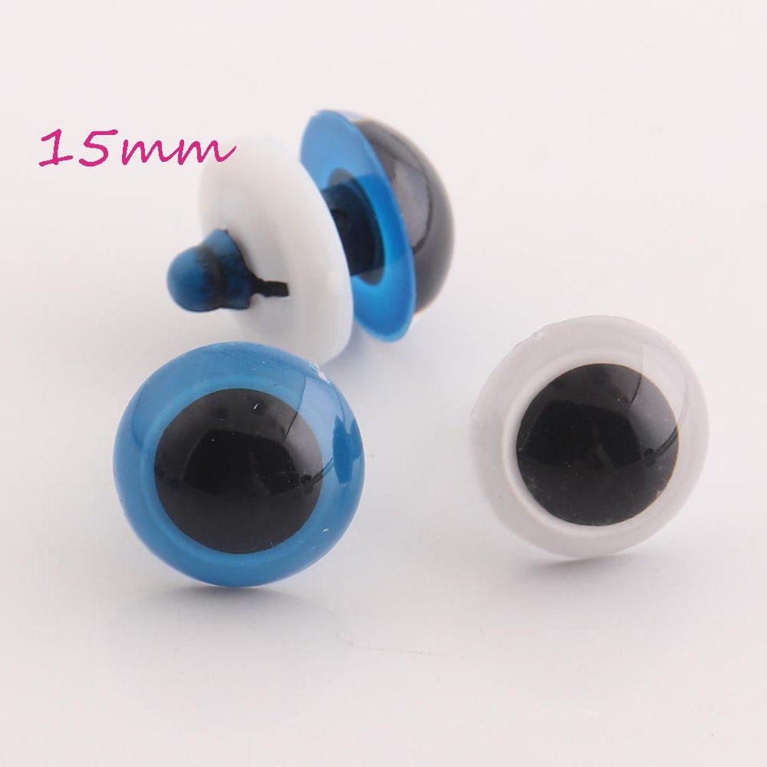 10pairs 15mm White and Blue Toy Eyes Plastic Safety Eyes for Amigurumi ...