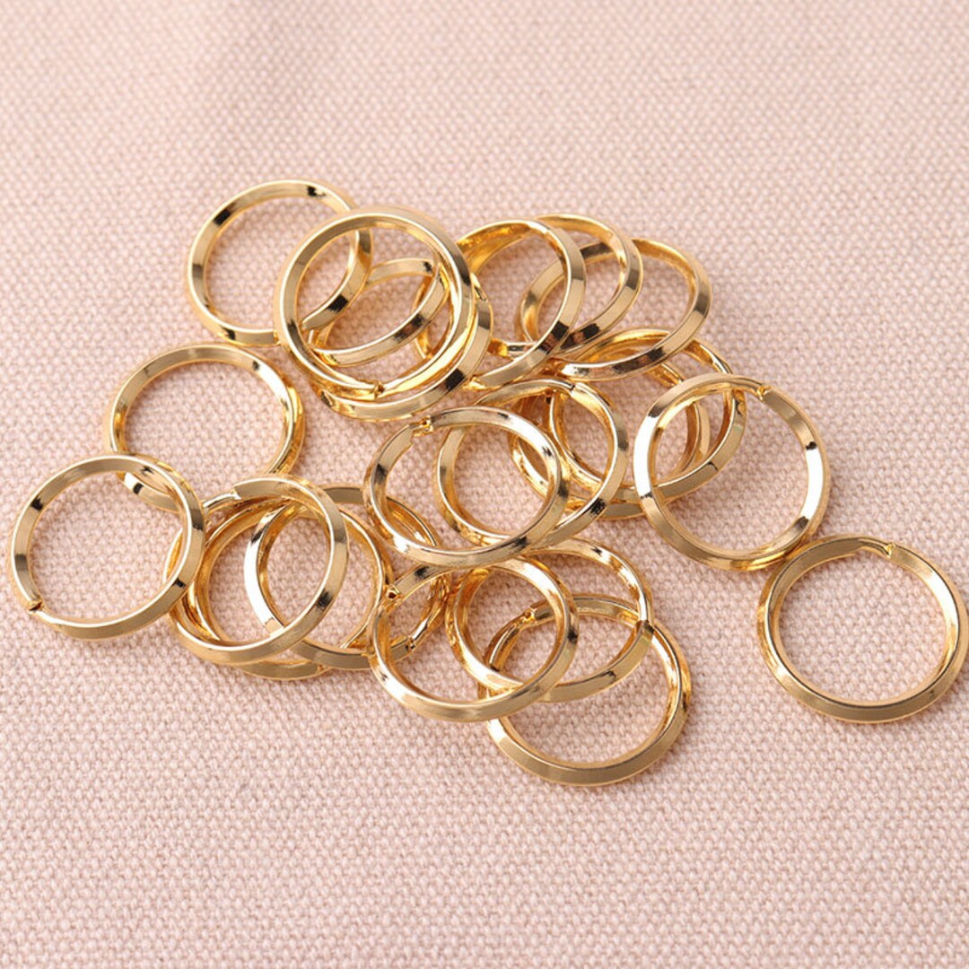 20mm Split Key Ring 15pcs Gold Key Chain Double Loops Split Keyring ...