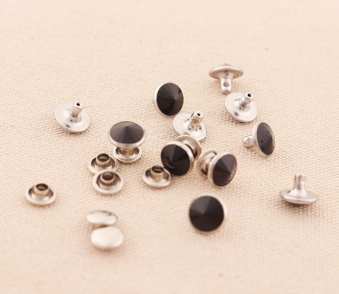 9mm Black Rhinestone Rivets for Garments,speedy Rivets 20pc - Etsy