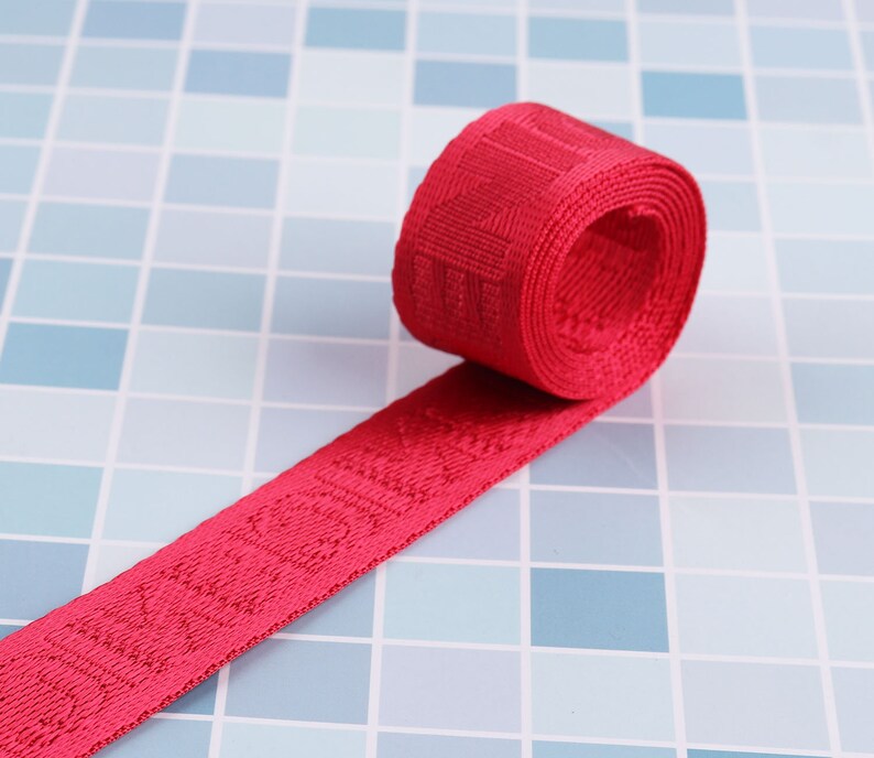 Webbing Smooth Webbing25mm Red Letters Ribbon Belts | Etsy