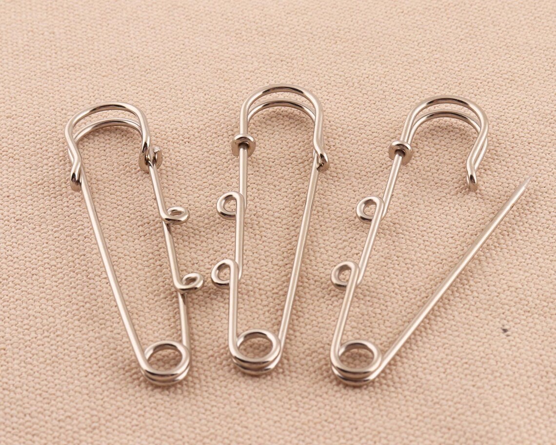 6pcs 63mm Safety Pins Metal Loop Brooch Pins Label Shawl - Etsy