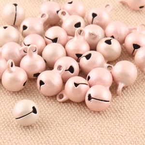 100pcs Pink Color Small Bell Jingle Bell 8mm Metal Loose Beads ...