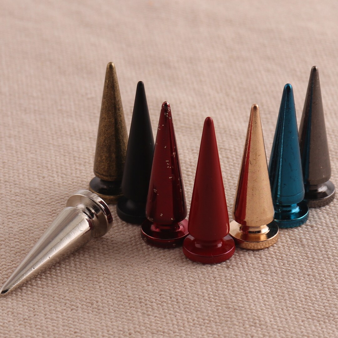 10 Full Sets Bullet Punk Spikes---leather Crafts Screw Punk Studs ...