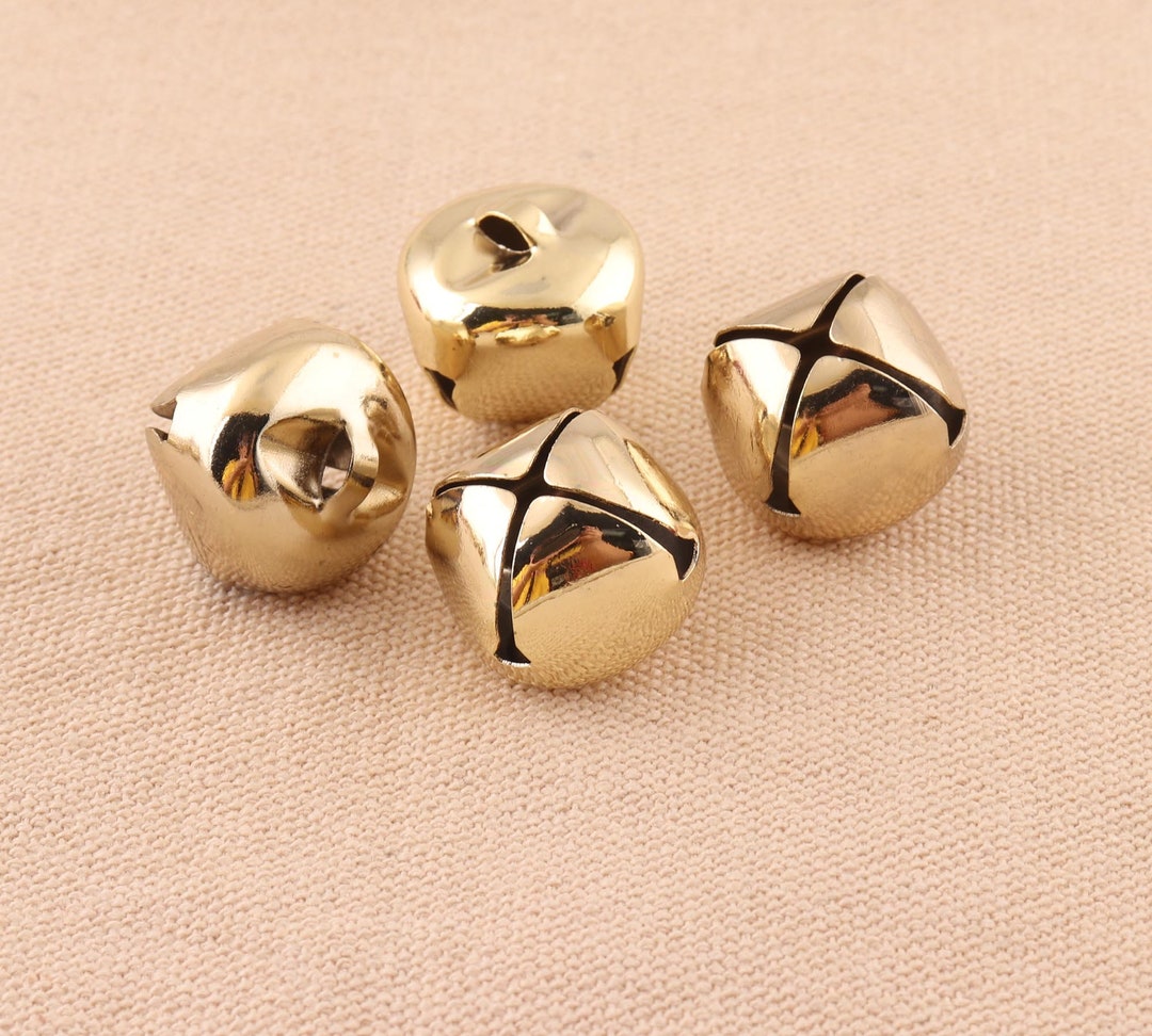 20pcs 19mm Light Gold Color Jingle Bells Small Bells Loose Beads ...