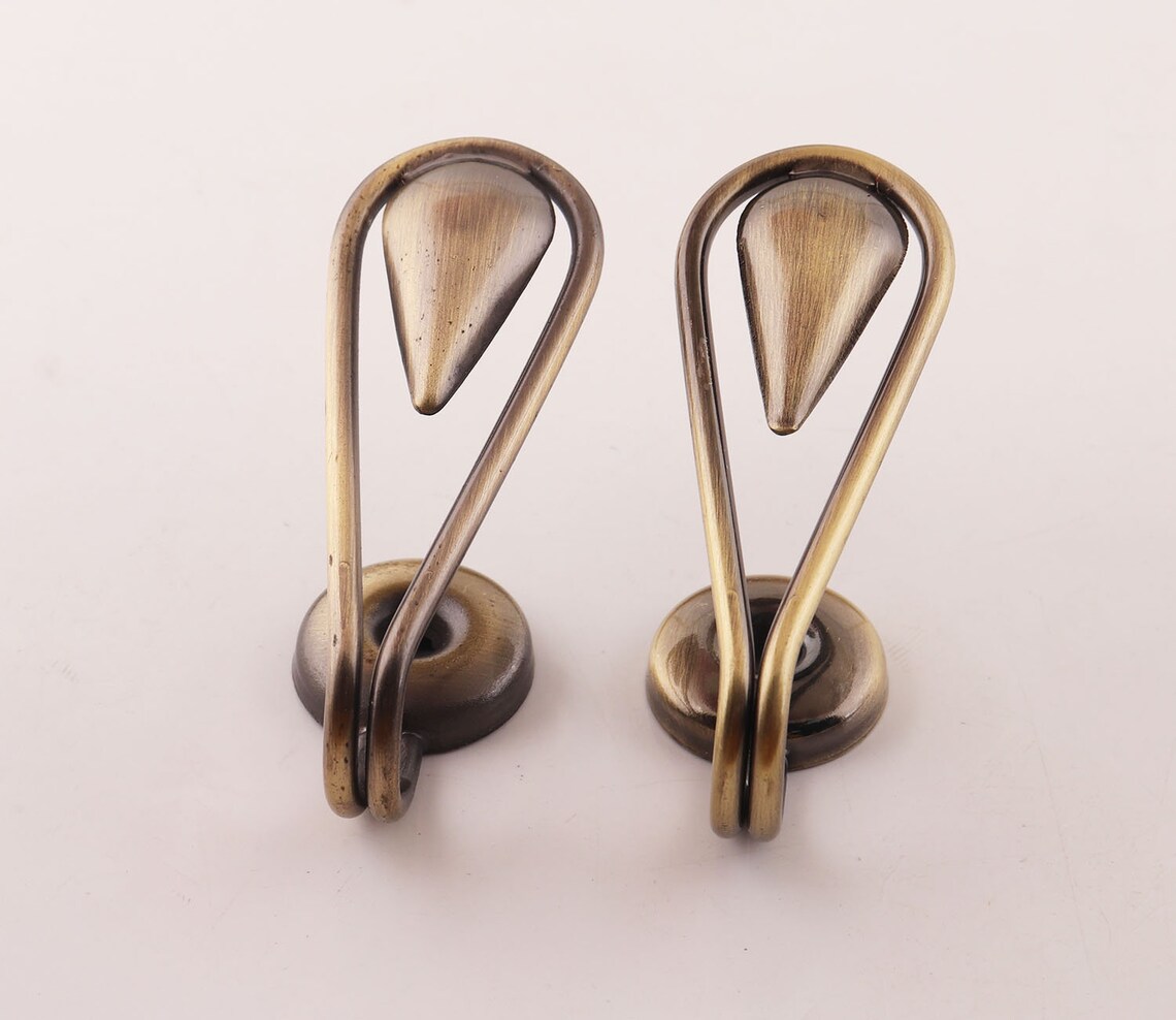 2pc Wall Curtain Hook Bronze 67mm Decorative Hooks Tie - Etsy