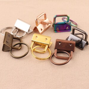 25pcs Metal Key Fob Hardware 1" 25mm Key Fobs With Split Ring Key Ring ...