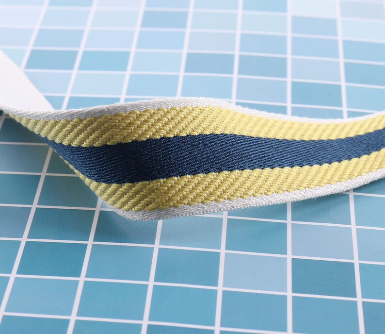 Yellow &blue Soft Smooth Webbing 38mm Singelbandstripe | Etsy