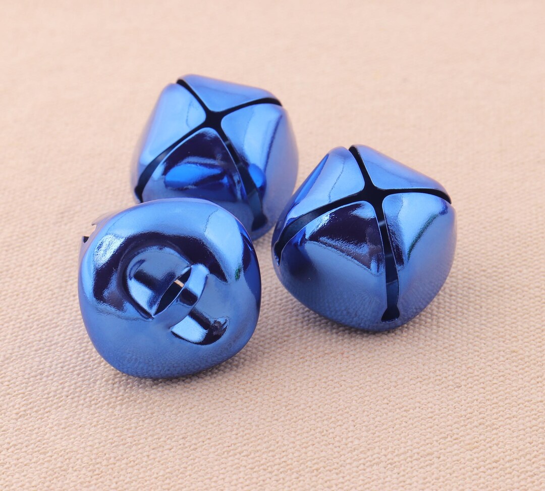 30pcs Large Blue Color Cross Jingle Bells 28mm Charm Bells Make Clear ...