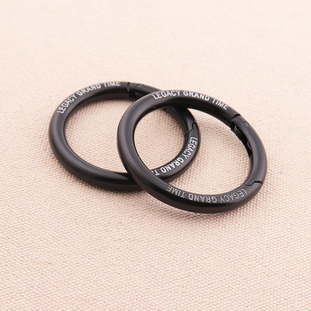 2pcs Black Spring Gate Ring Round Gate Ring Spring Ring Clasp Push Gate ...