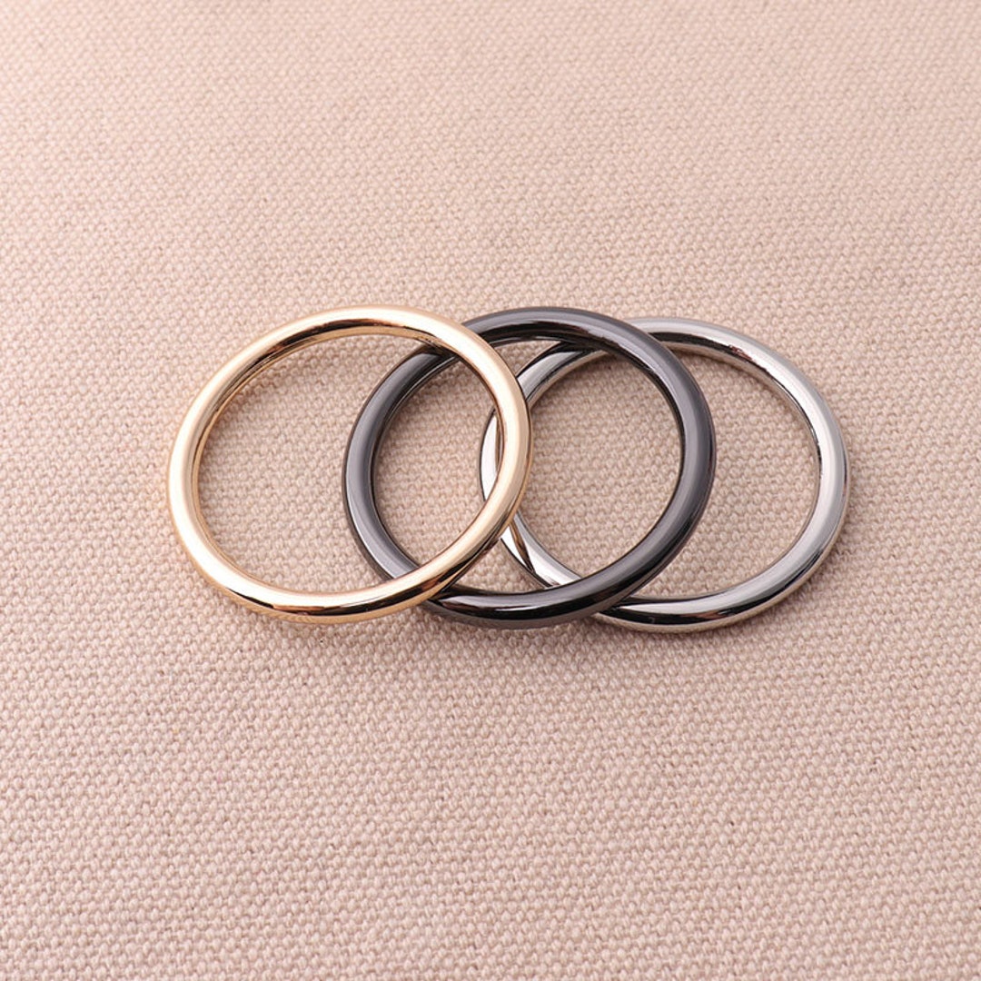 6pcs High Quality Alloy Ring 36mm/22mm Round Rings Sliver, Black and ...