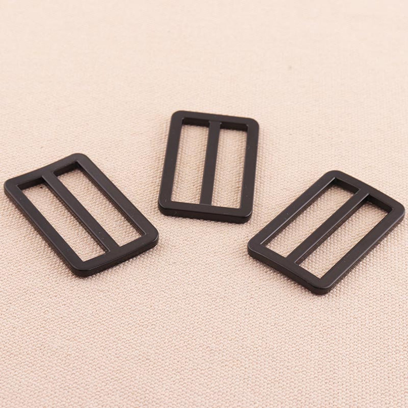 Black Adjuster Slide Buckle 38mm Loop Inner Bag Strap Adjustable ...