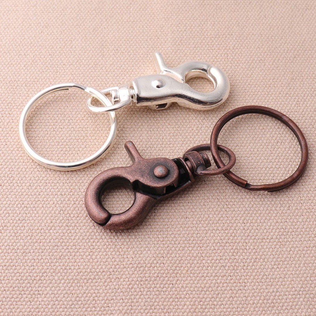 Swivel Trigger Clasp With Key Ring White Sliver and Red Copper Lobster ...