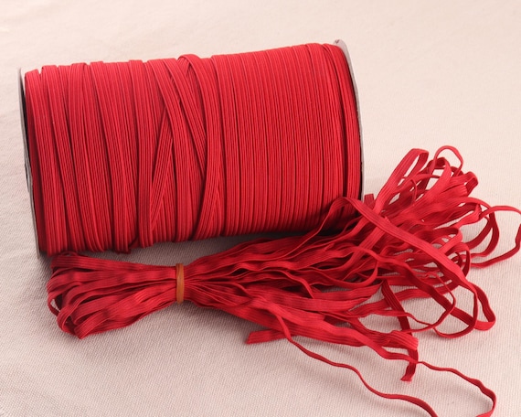 1/4 6mmelastic Band Red Color Flat Elastic Cord | Etsy