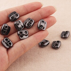 Gunblack Cord Stopper Lock Spring Lock Cord Lock Double Barrel Metal ...