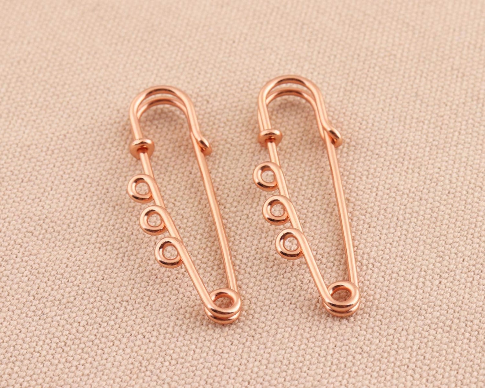 6pcs 50mm/65mm/79mm Rose Gold Color Kilt Pin With Loops Safety Pin ...