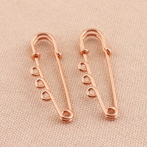6pcs 50mm/65mm/79mm Rose Gold Color Kilt Pin With Loops Safety Pin Brooch Pins Large Safety Pins ...