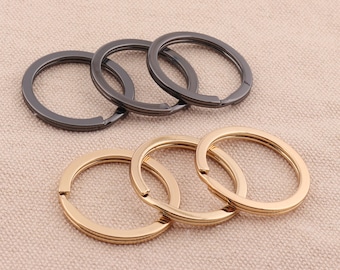 30mm Gold and Gunmetal Flat Key Ringsround Flat Split - Etsy