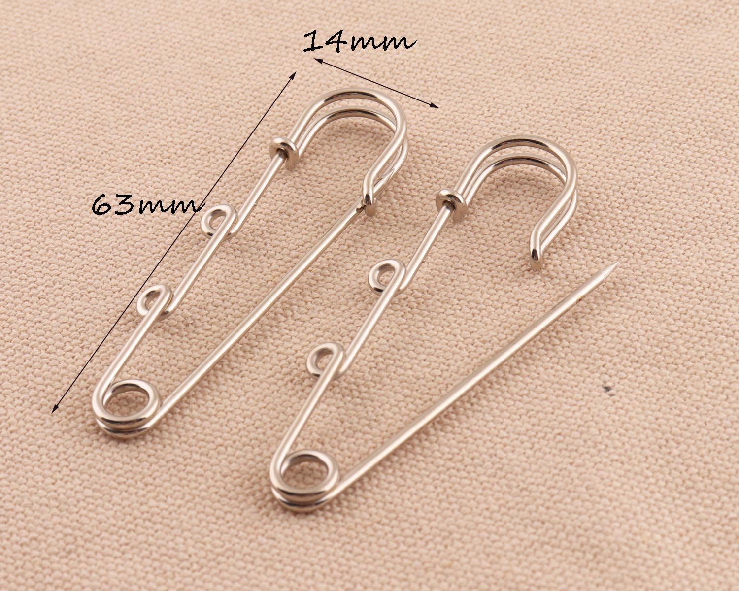 6pcs 63mm Safety Pins Metal Loop Brooch Pins Label Shawl - Etsy