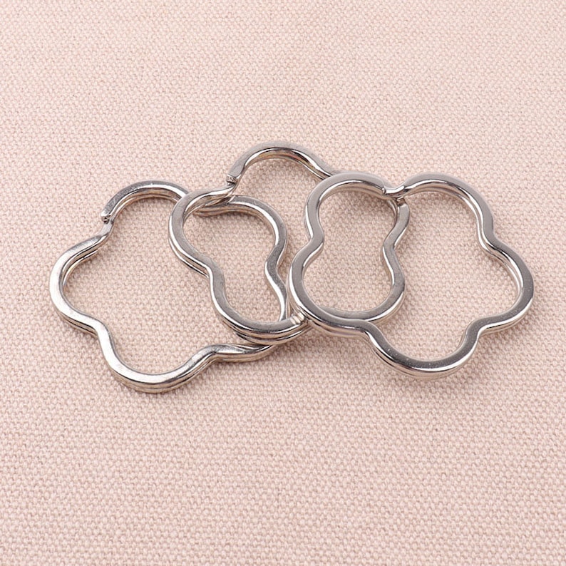 10pcs Flower Shape Key Ring 43mm Silver Split Keychain Rings - Etsy