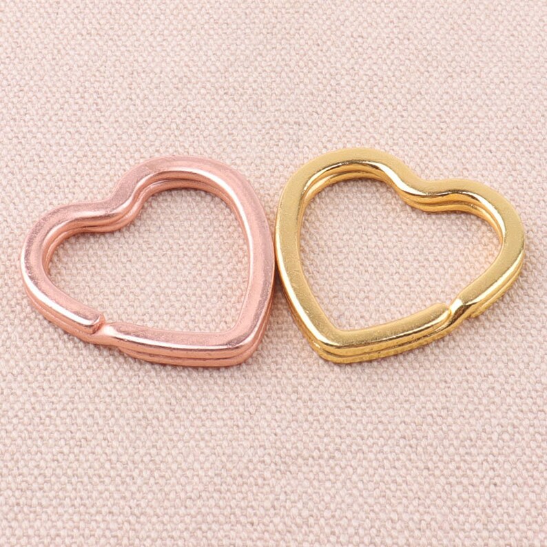 10pcs Heart Key Rings Iron Split Key Rings Rose Gold and Gold - Etsy