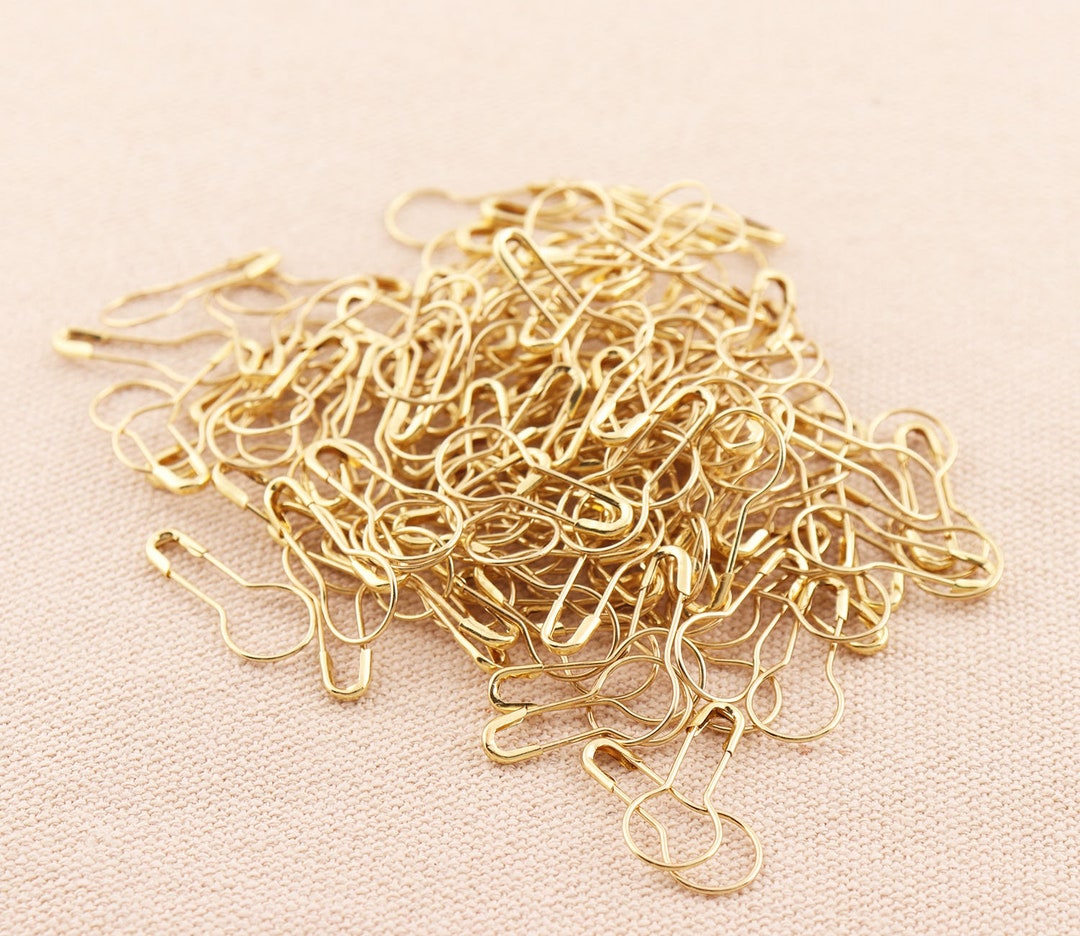 Light Gold 100pc Bulb Safety Pins Pear Pins 21*9mm Metal Safety Pins ...