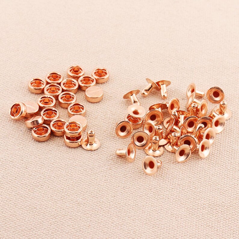 50pcs Double Cap Rivets 8mm Rivets Rose Gold Rivet Rapid | Etsy