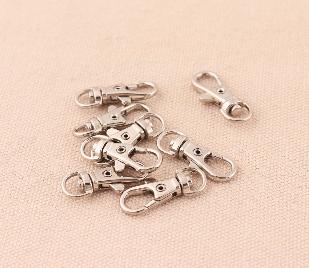 50pcs Swivel Lobster Clasp Silver 25mm Small Lobster Clasp Metal ...