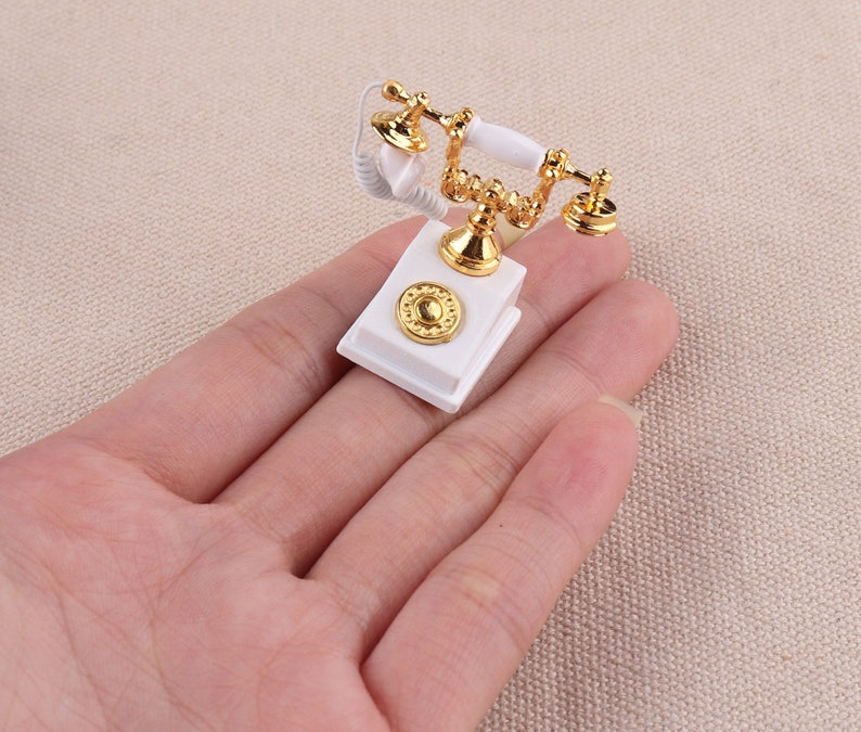 Retro Vintage Miniature Telephone Miniatures Dollhouse Miniature ...