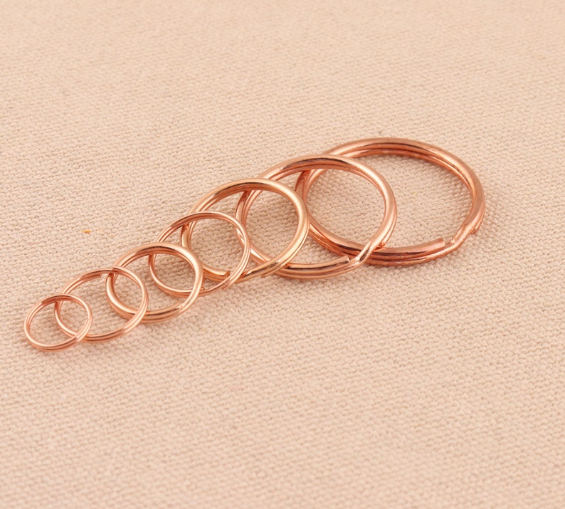 100pcs 10/12/14/15/16/20/25/30mm Key Ring Rose Gold Color Key Chain ...