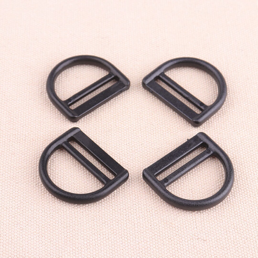 6pcs Double Bar Black Plastic Adjuster Plastic Adjustable Buckles ...