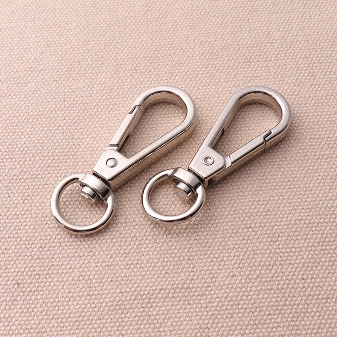 4pcs Swivel Clasp Push Gate Clasp Silver Snap Clip Hook Push Gate ...