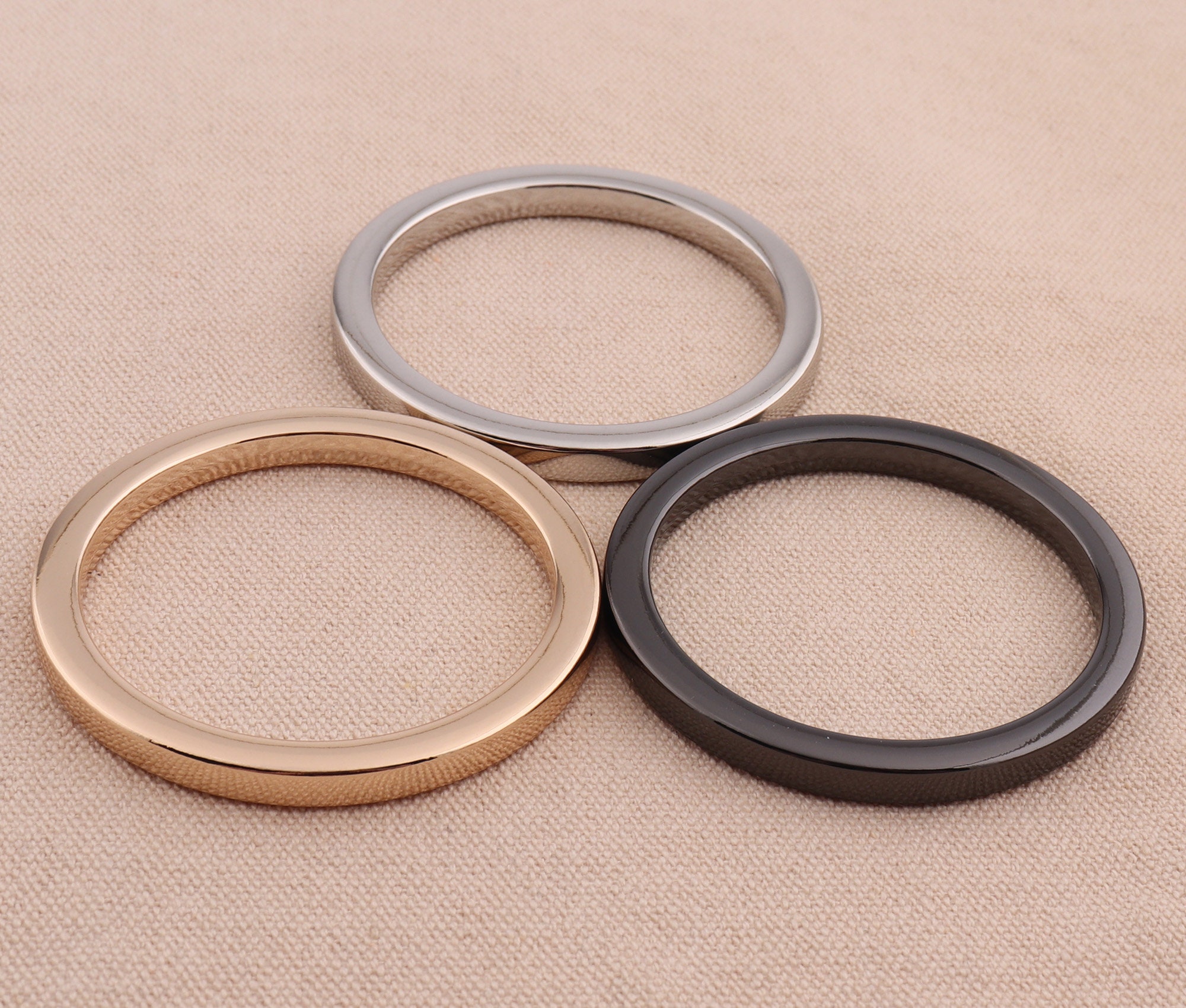 50 mm purse ring flat silver ringGold metal o ring gunmetal | Etsy