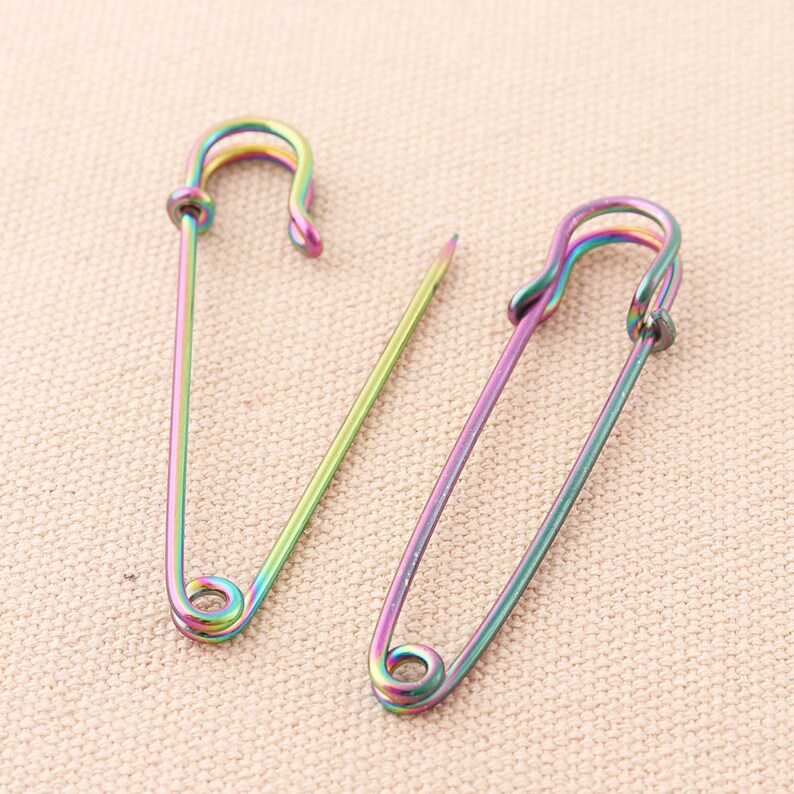 15pc Safety Pins 56mm Rainbow Pins Clothing Rainbow Safety | Etsy