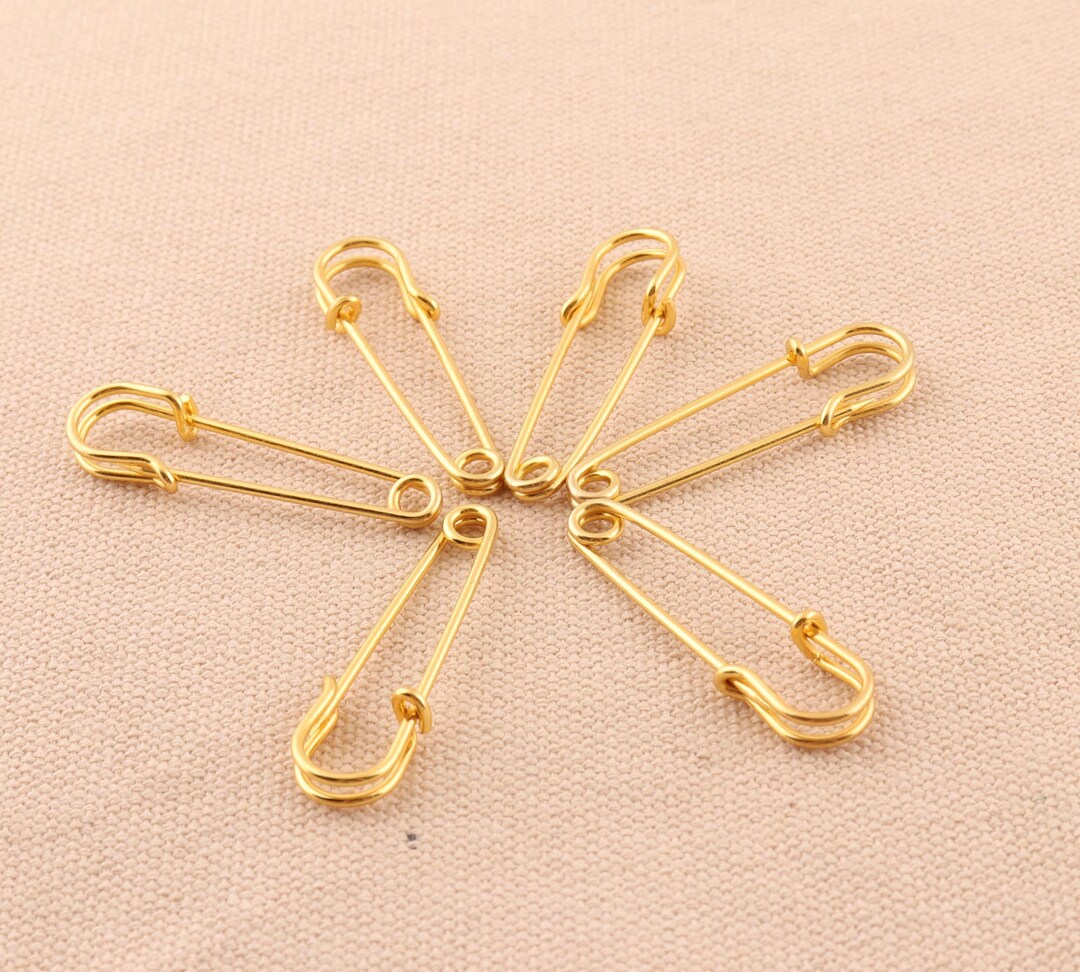 35pcs Gold Color Safety Pins 38mm Metal Brooch Pins Label Tag Pins ...