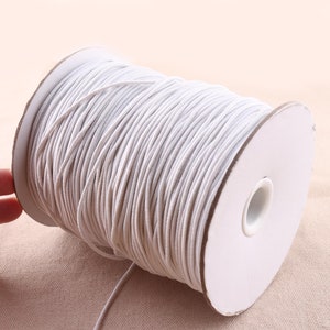 Free Shipping 10 Yards Elastic Rope 1.5mm White Color Elastic Cord ...