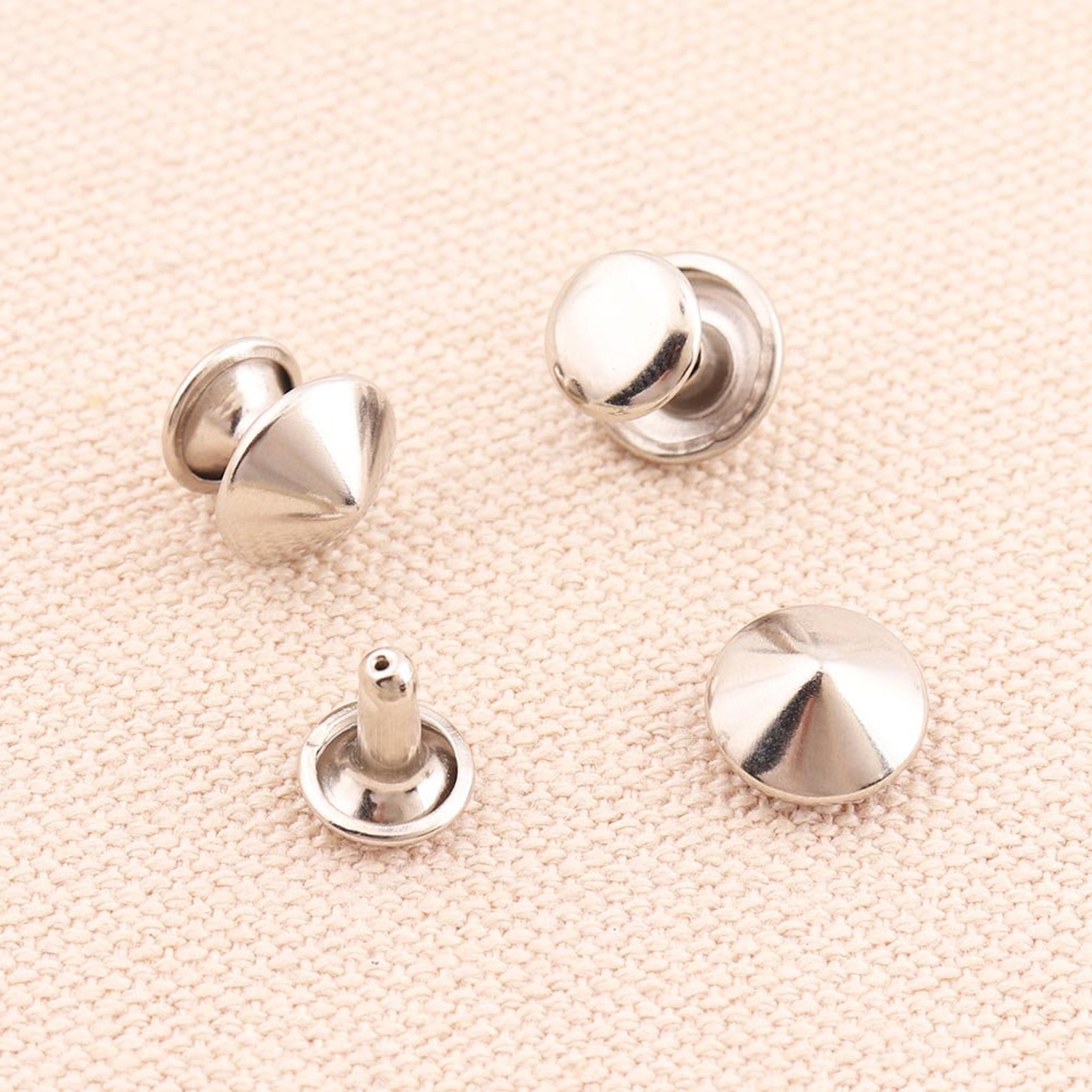 50pcs Double Cap Rivets 10mm Square Pyramid Rapid Rivet Punk | Etsy