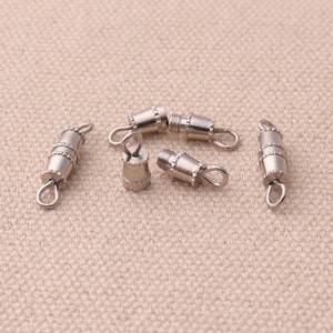 20pcs Silver Metal Barrel Screw Clasp 16mm With Loops Necklace - Etsy