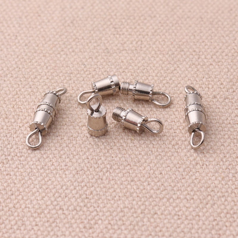 20pcs Silver Metal Barrel Screw Clasp 16mm With Loops Necklace - Etsy