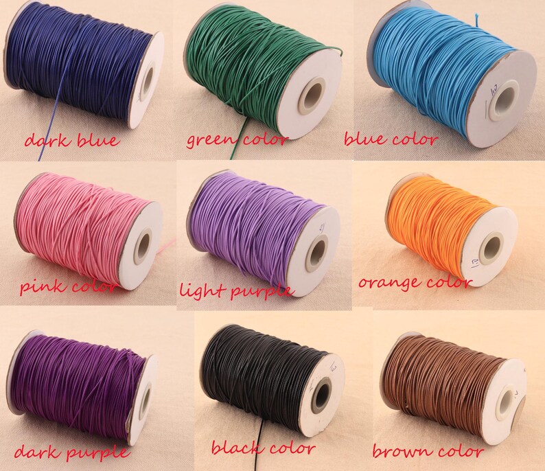 20/50/100yards Waxed Cord 1.0mm Waxed Rope Multicolor Making - Etsy