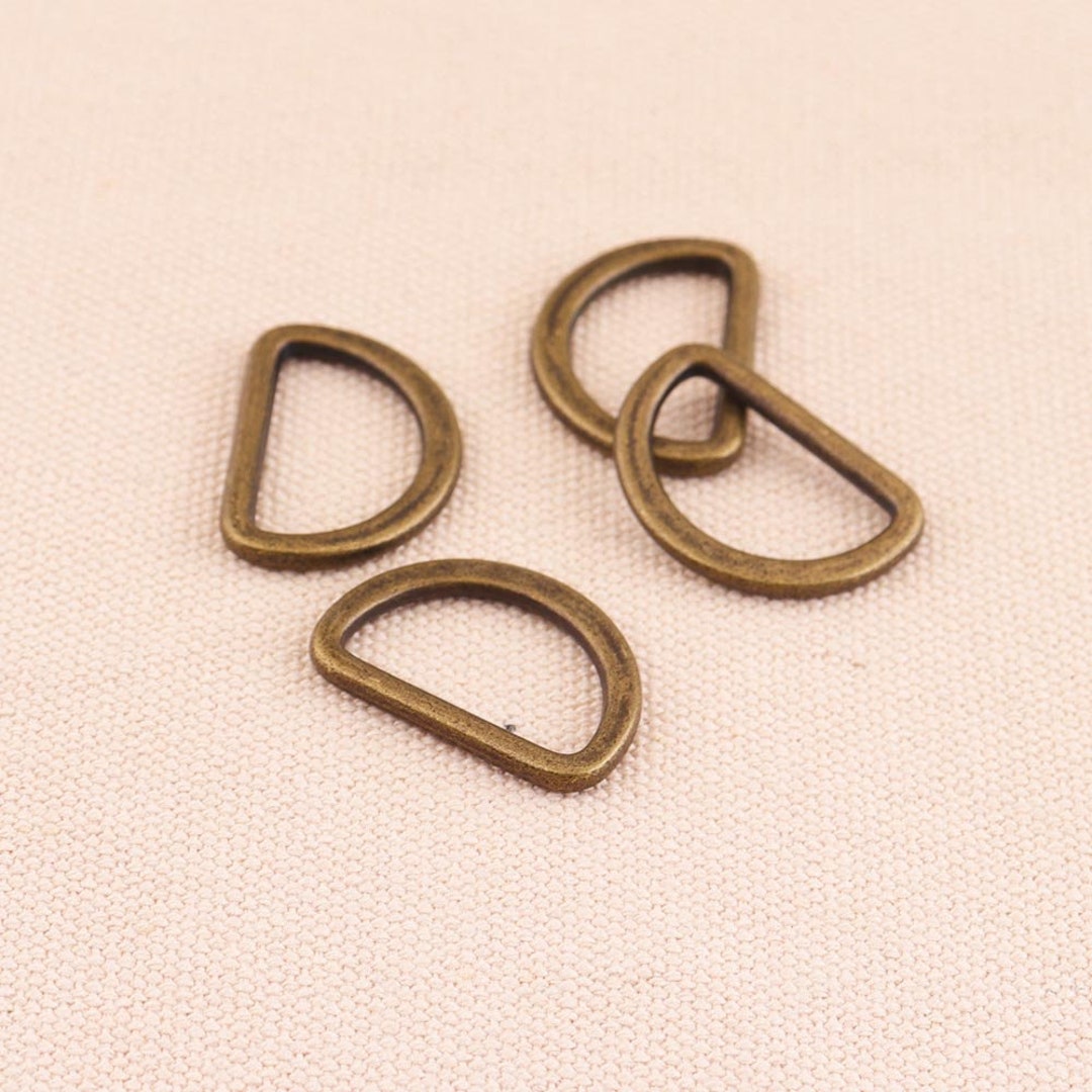 8PCS Flat D Rings Purse Loop Bronze Metal D-ring Findings for Bag Belt ...