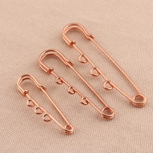 6pcs 50mm/65mm/79mm Rose Gold Color Kilt Pin With Loops Safety Pin Brooch Pins Large Safety Pins ...
