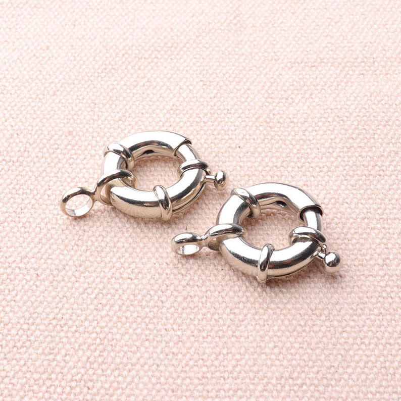 12pcs 17mm Silver Spring Clasp Open Ring Loop Connectors Closure ...