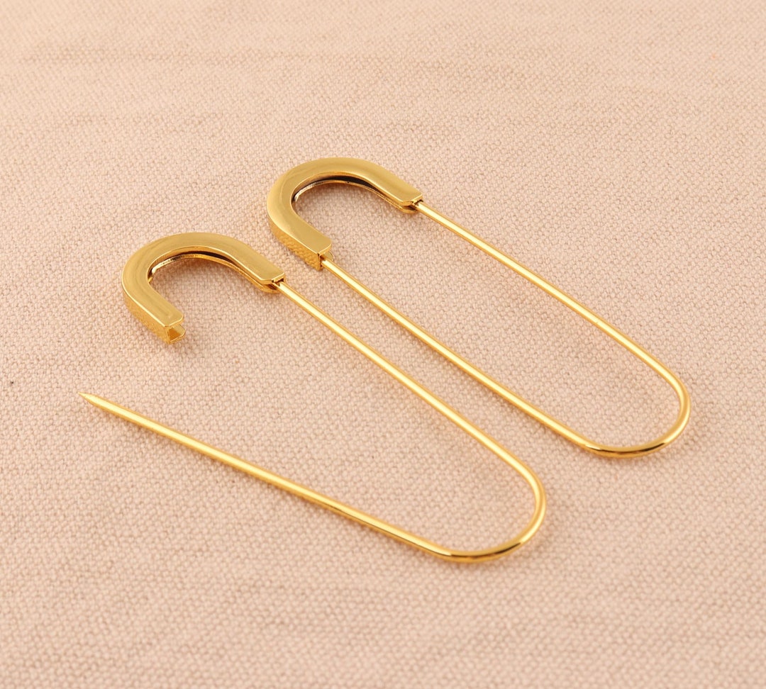 10pc 81mm Large Safety Pins Metal Brooch Kilt Pins Shawl Pins Gold ...