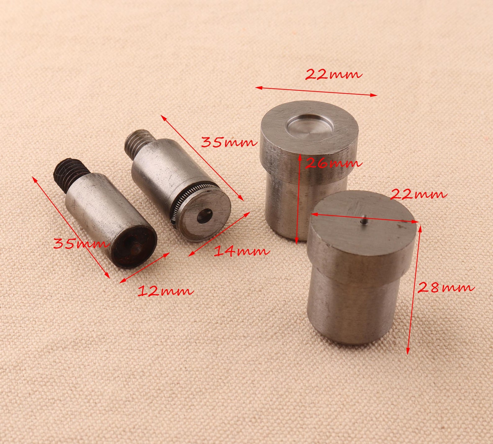 4pc/set Hand Press Mold Snap Fastener Tool 10mm 12mm Snap Combination ...