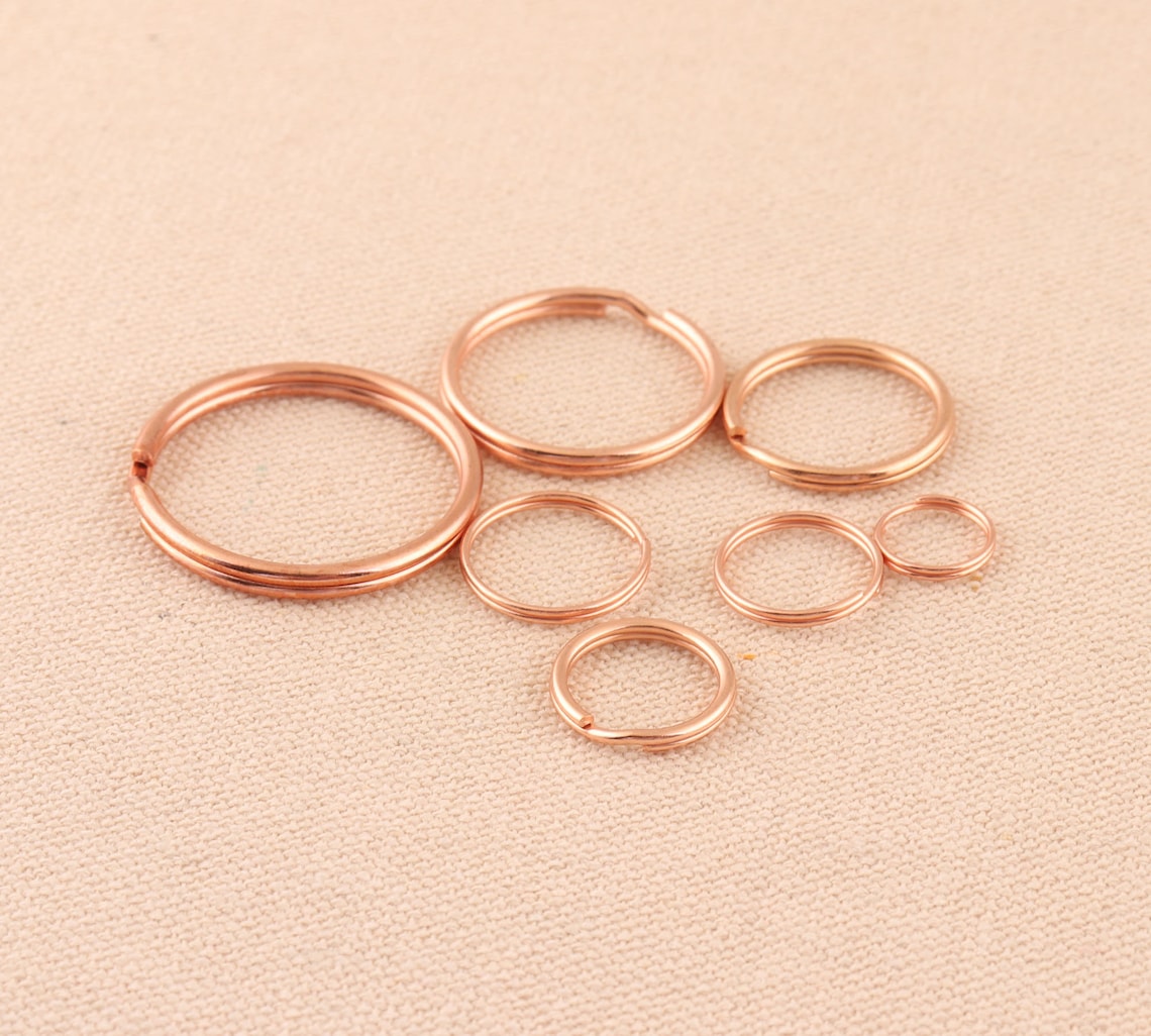 100pcs 10/12/14/15/16/20/25/30mm Key Ring Rose Gold Color Key - Etsy